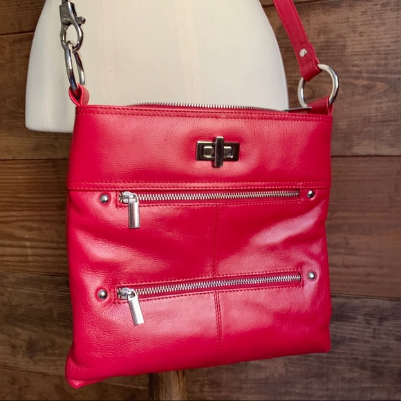 Ili | Bags | Ili Red Leather Convertible Crossbody Bag | Poshmark